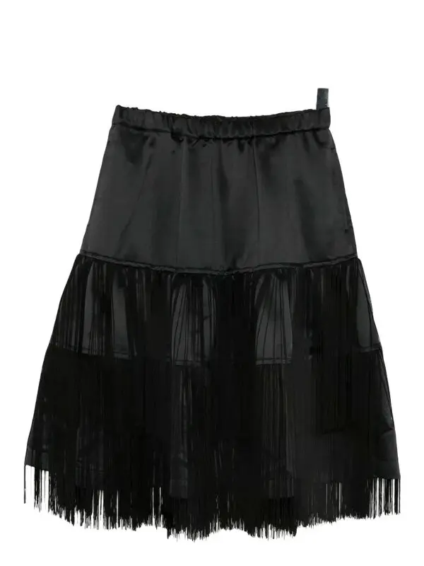 Comme Des Garçons Tiered Fringe Skirt - Black