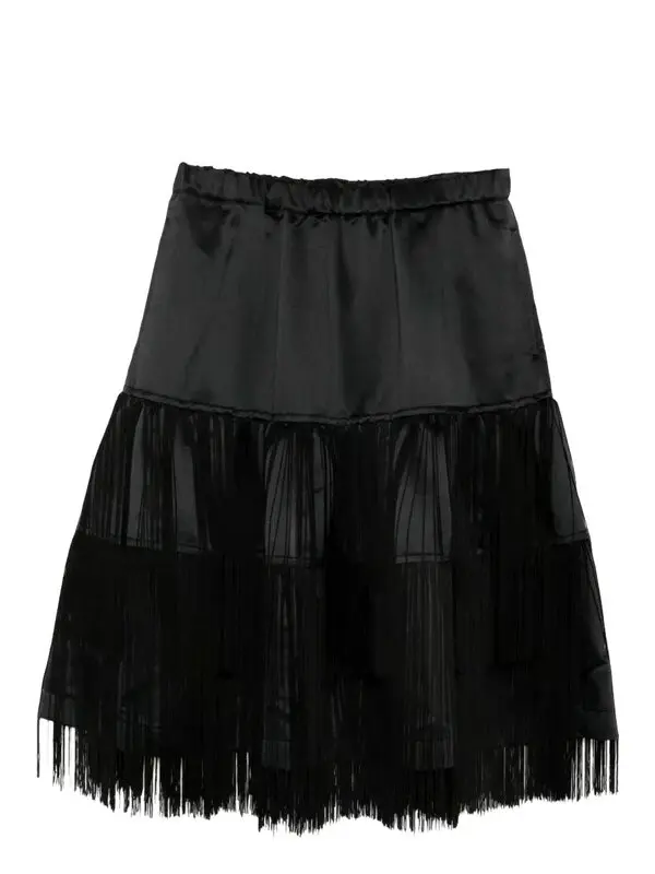 Comme Des Garçons Tiered Fringe Skirt - Black