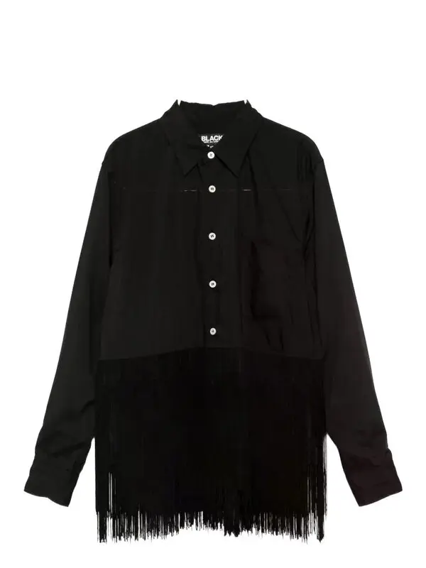 Comme Des Garçons Fringe-trimmed Tiered Shirt - Black