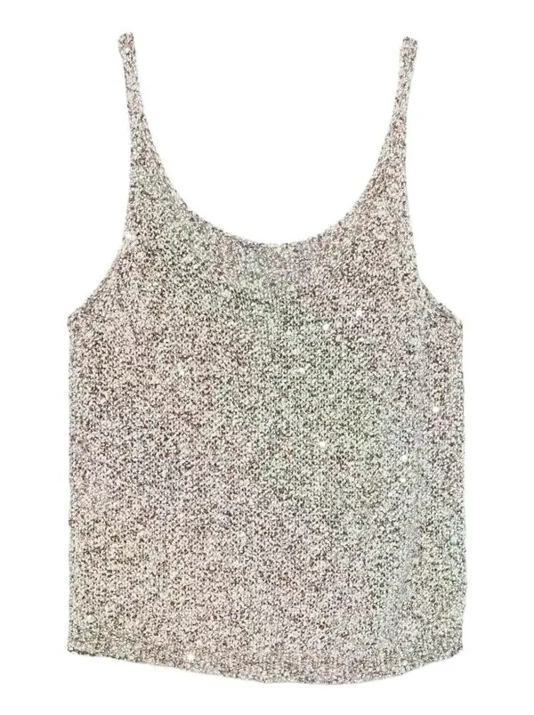 ALYSI Sequin-embellished Knit Top - Neutrals