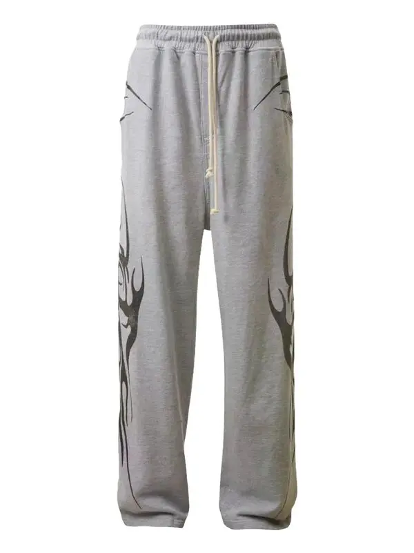 HELLSTAR Flame-print Track Pants - Grey