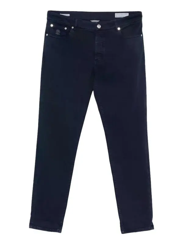 Brunello Cucinelli Logo-embroidered Jeans - Blue