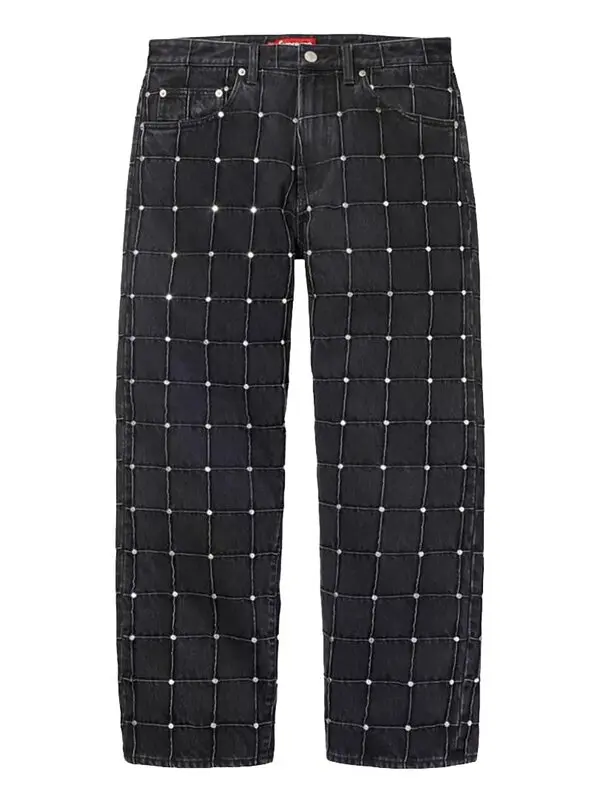 Supreme Studded Loose-fit Jeans - Black