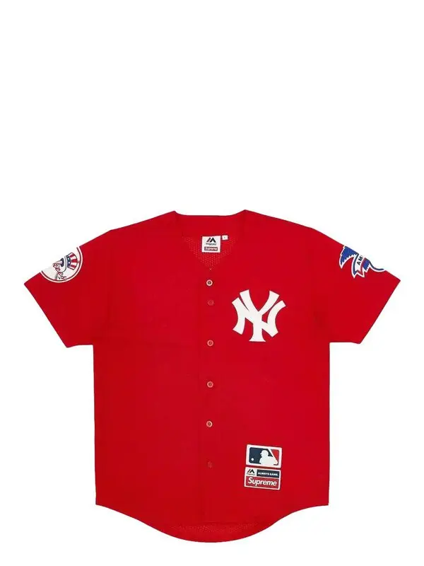 Supreme Logo-patch Baseball Jersey - Red