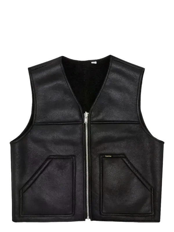 Supreme Reversible Faux-shearling Vest - Black