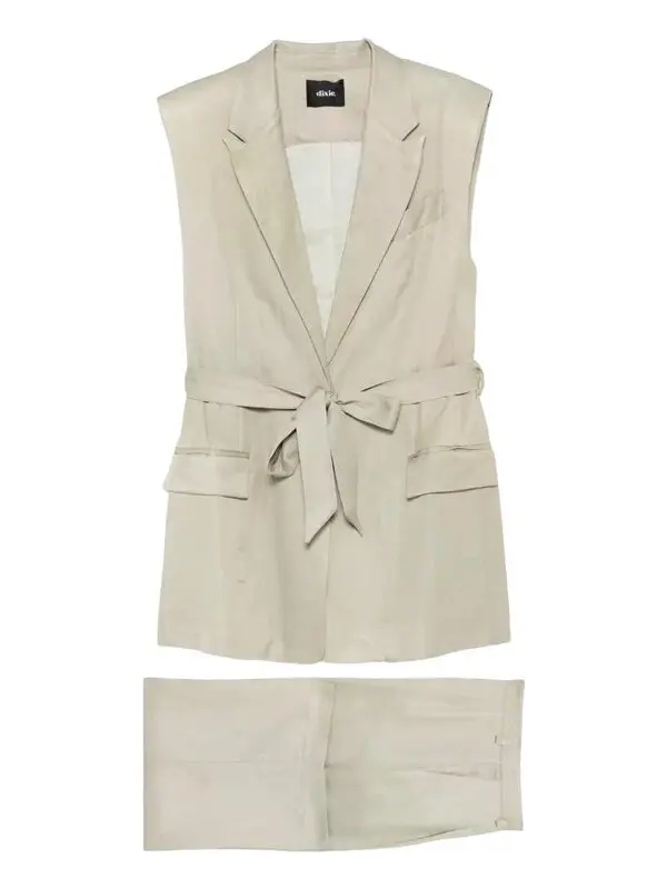 Dixie Belted Sleeveless Suit - Green