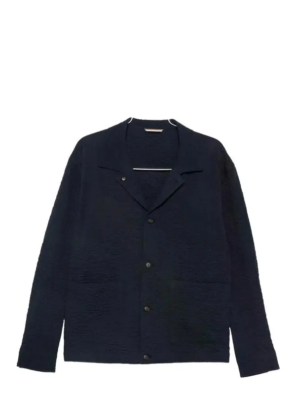 BOSS Seersucker Notched-lapel Jacket - Blue