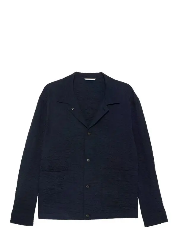 BOSS Seersucker Notched-lapel Jacket - Blue