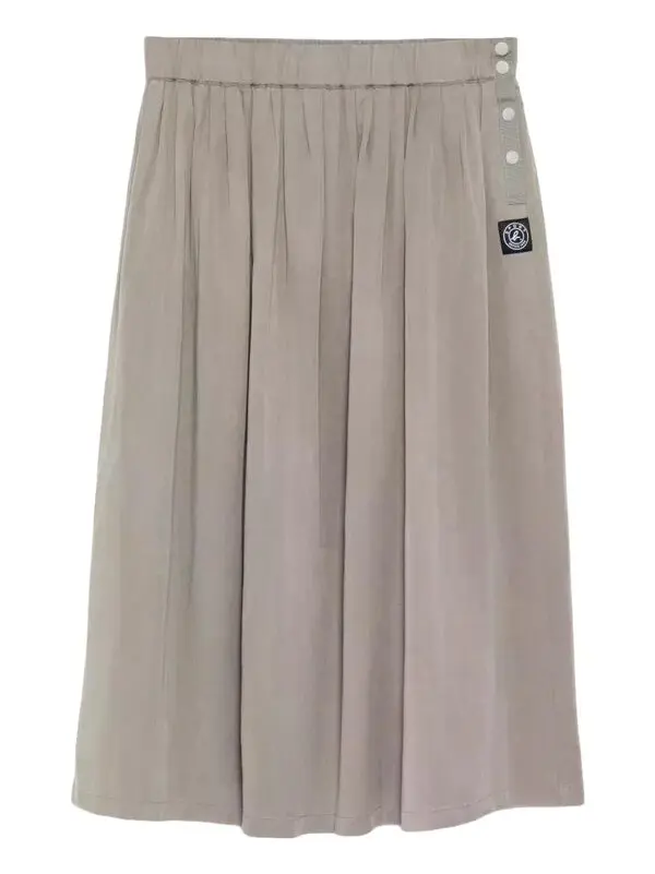 AGNES B. Pleated Midi Skirt - Brown