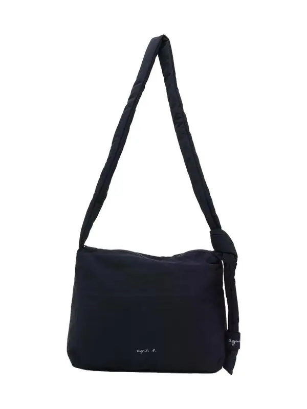 AGNES B. Logo-print Shoulder Bag - Blue