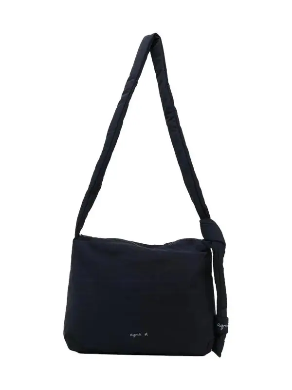 AGNES B. Logo-print Shoulder Bag - Blue