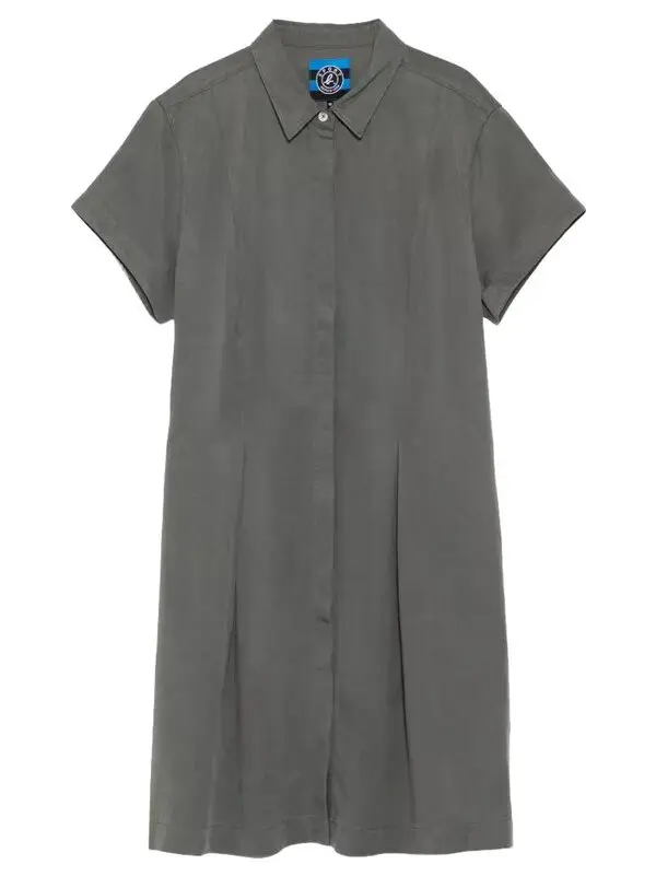 AGNES B. Short-sleeved Mini Shirt Dress - Green