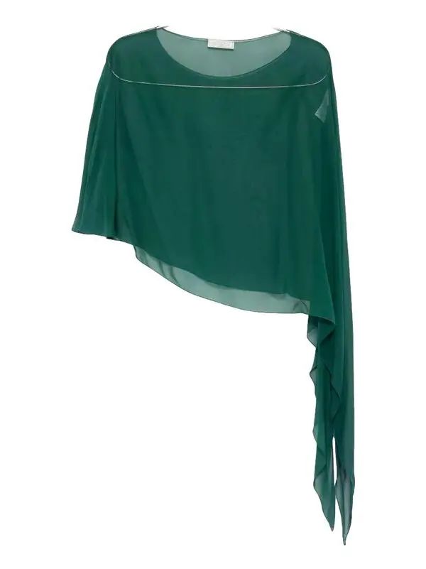 Antonelli Firenze Melone Asymmetric Draped Cape - Green