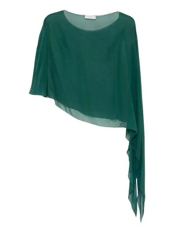 Antonelli Firenze Melone Asymmetric Draped Cape - Green