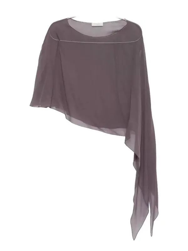 Antonelli Firenze Asymmetric Draped Top - Purple