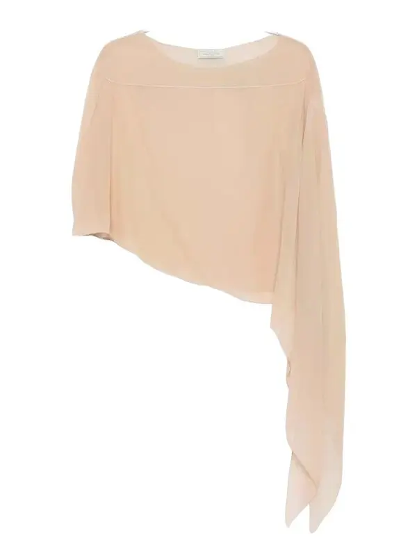 Antonelli Firenze Melone Asymmetric Draped Top - Neutrals
