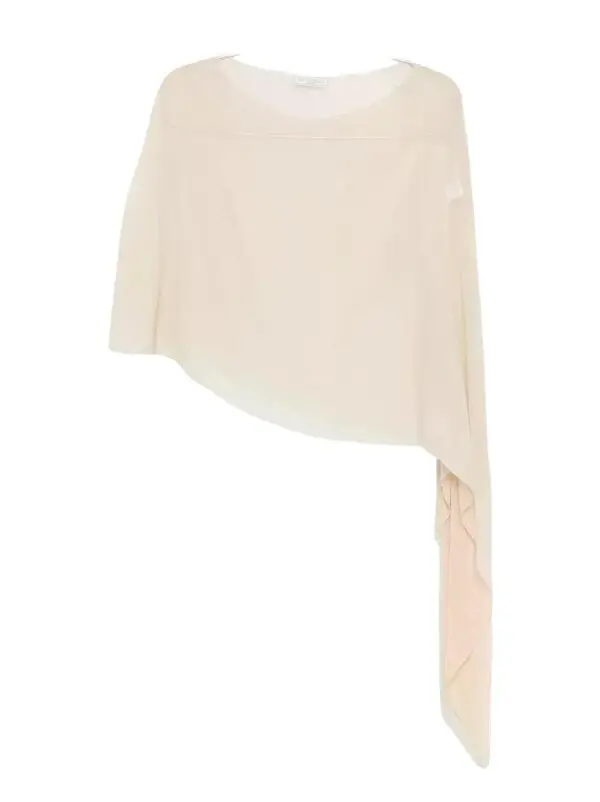 Antonelli Firenze Asymmetric Draped Top - Neutrals