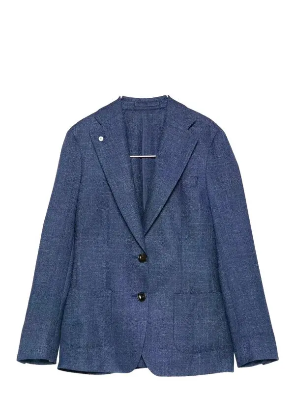 L.B.M. 1911 Marl-effect Patch-pocket Blazer - Blue