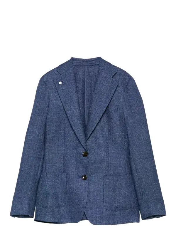 L.B.M. 1911 Marl-effect Patch-pocket Blazer - Blue