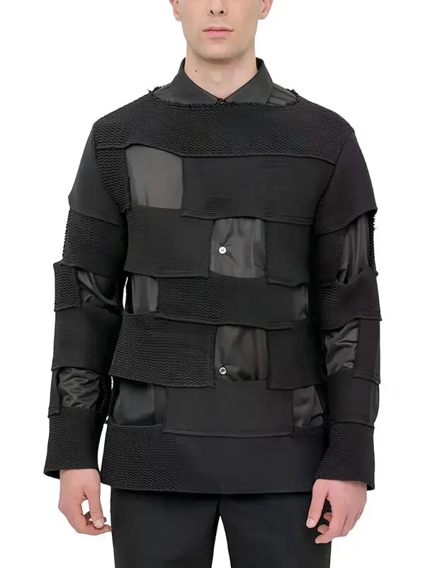 Comme Des Garçons Patchwork Cut-out Sweater - Black