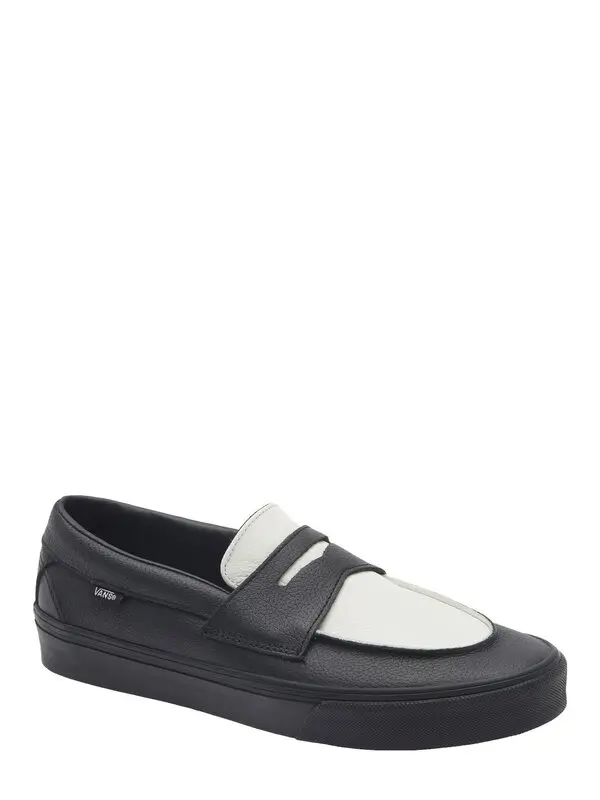 VANS Two-tone Leather Penny Loafer - Leather Black/marshmallow