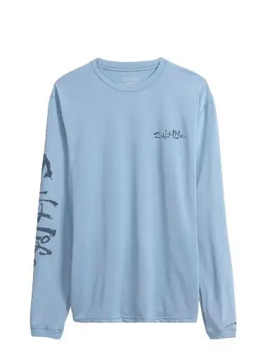 SALT LIFE Underwater Diving 2.0 Long Sleeve Slx Performance Tee - Glacial Blue Heather