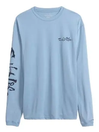 SALT LIFE Therapy Long Sleeve Slx Performance Tee - Glacial Blue Heather