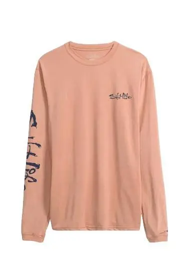 SALT LIFE Therapy Long Sleeve Slx Performance Tee - Grapefruit Heather