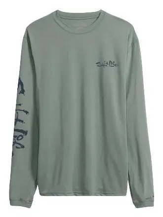 SALT LIFE Therapy Long Sleeve Slx Performance Tee - Sagebrush Heather