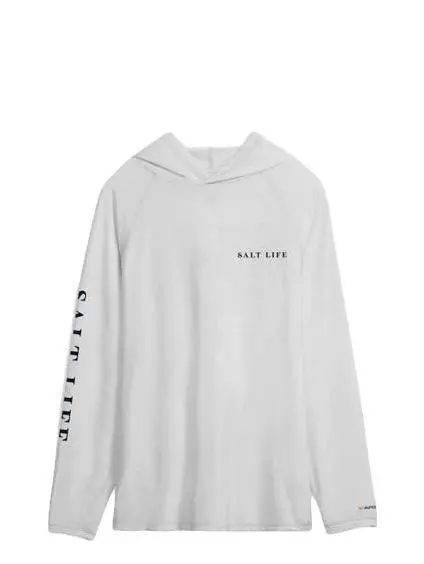 SALT LIFE Jaws Of Steel 2.0 Performance Hoodie - White