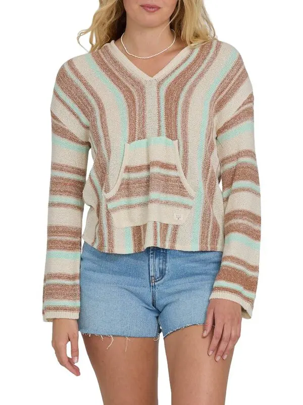 BILLABONG Baja Beach Stripe Cotton Blend Hoodie - Sugar Almond