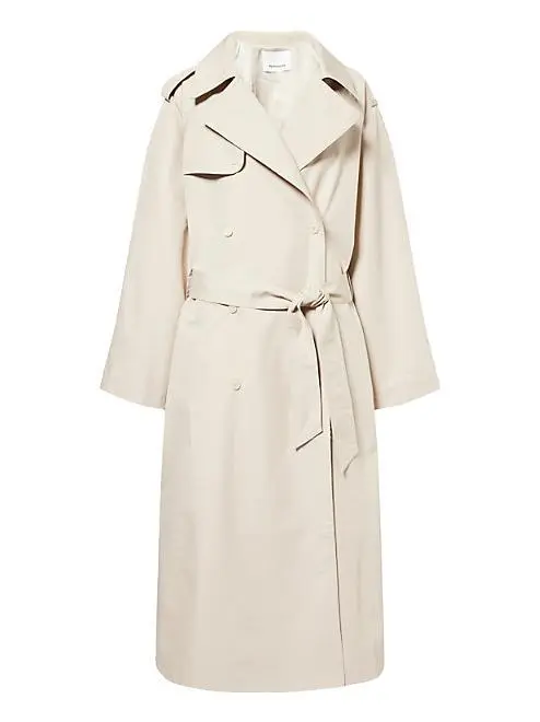 THE FRANKIE SHOP Riva Oversized Cotton-blend Trench Coat - Light Beige