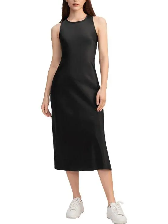Lilysilk Bias Cut Charmeuse Silk Midi Dress - Black