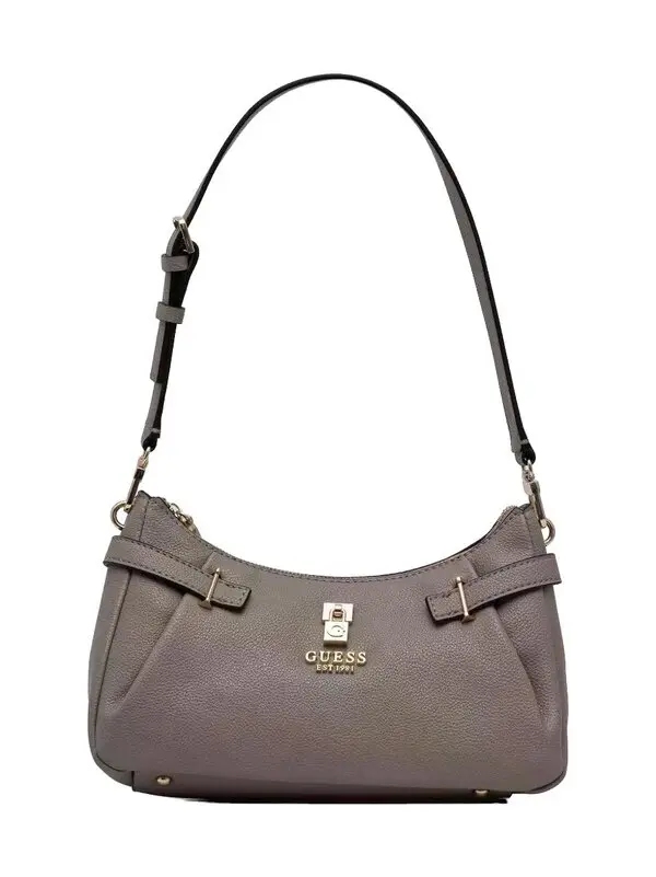 Guess Pebbled Tote Bag With Logo Plaque - Neutrals