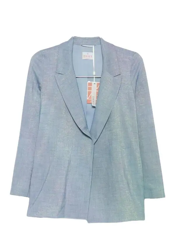 Marella Metallic-effect Peak-lapel Blazer - Blue