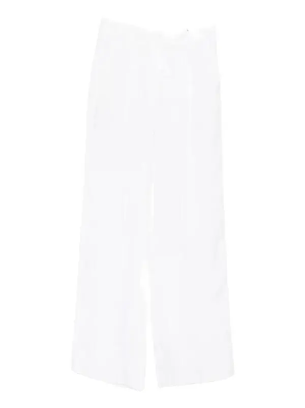 Marella Linen Wide-leg Trousers - White