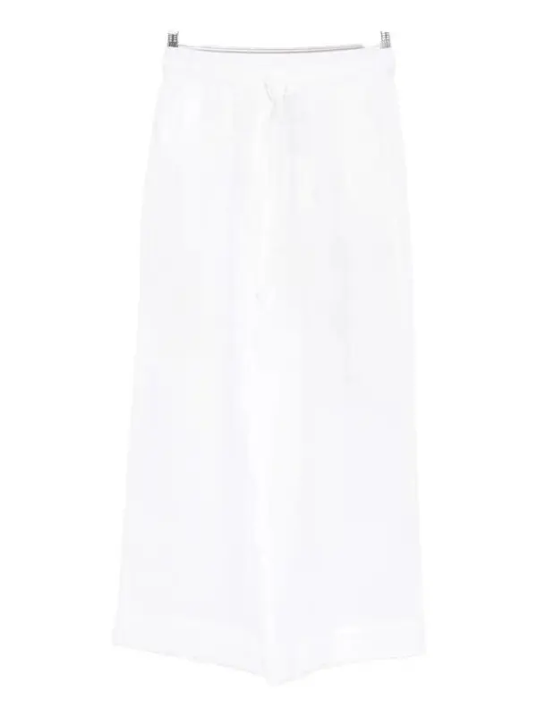 Marella Linen Wide Leg Trousers - White