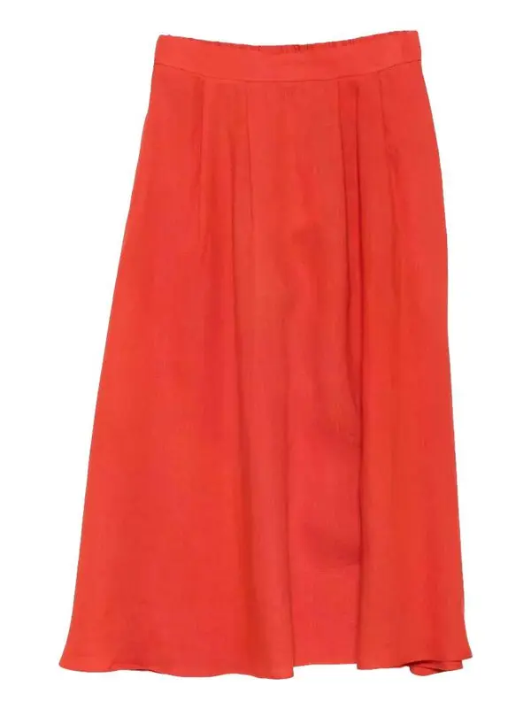 Marella Linen Midi Skirt - Orange