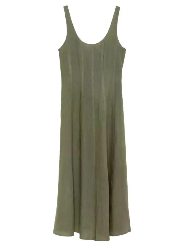 Marella Linen Panelled Dress - Green