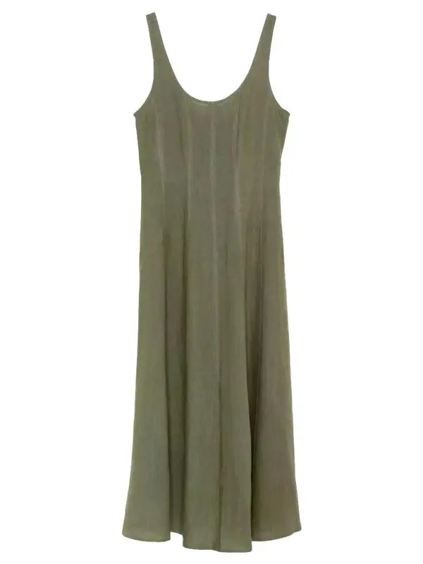 Marella Linen Panelled Dress - Green