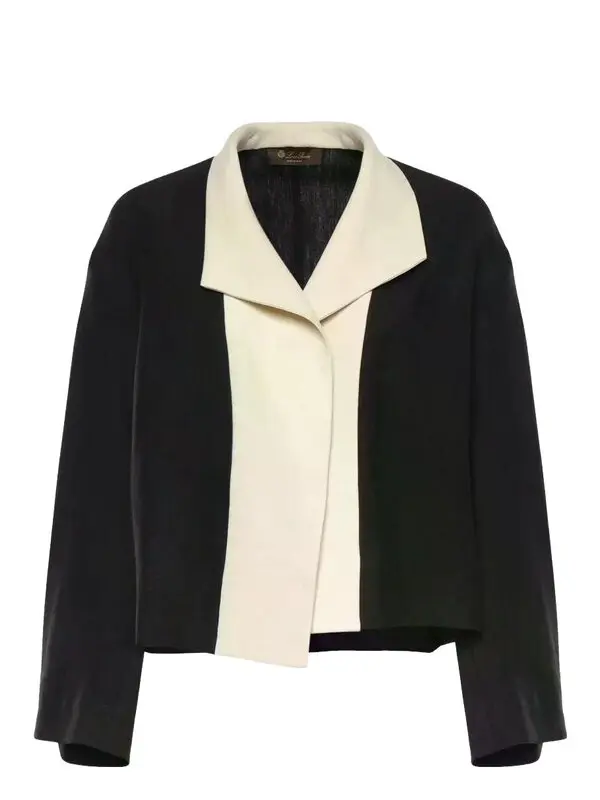 Loro Piana Contrast-panel Notched-lapel Jacket - Black