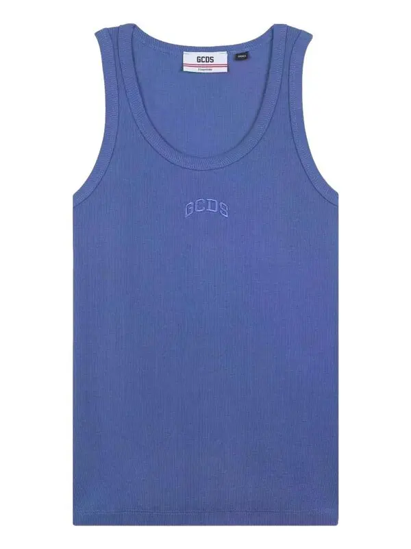 Gcds Logo-embroidered Tank Top - Blue