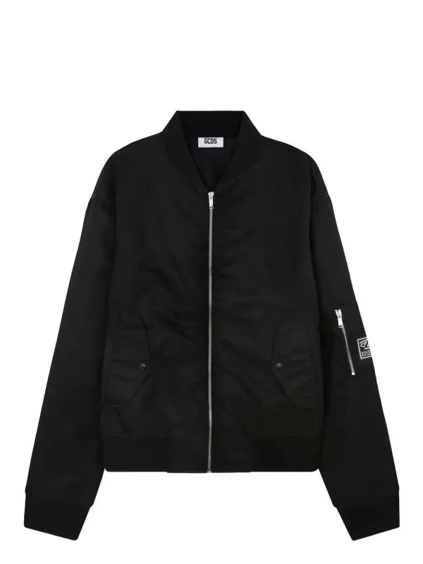 Gcds Logo-patch Bomber Jacket - Black