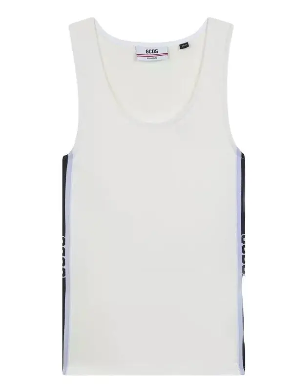 Gcds Logo-stripe Tank Top - White
