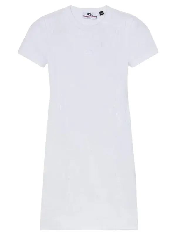 Gcds Logo-embroidered Mini Dress - White