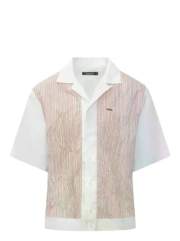 Dsquared2 Striped Crinkled-effect Shirt - White