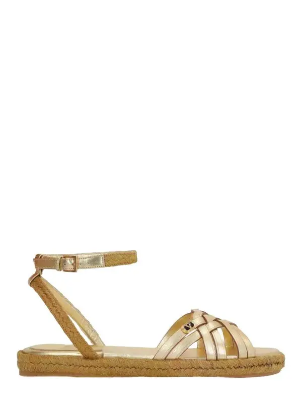 Valentino Garavani Vlogo Signature Flat Espadrilles - Gold