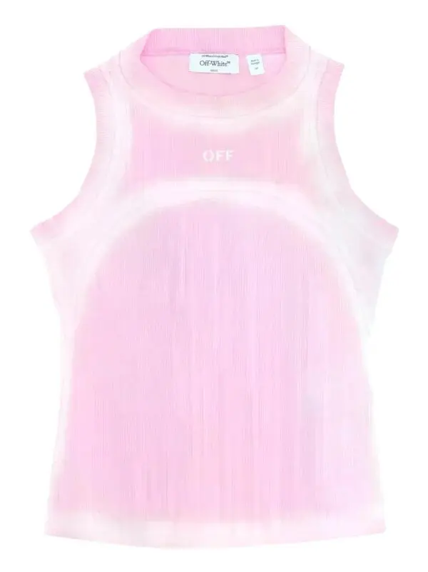 Off-White Spray-effect Ribbed Tank Top - Pink