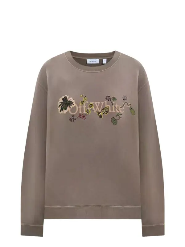 Off-White Floral-print Logo Sweatshirt - Neutrals
