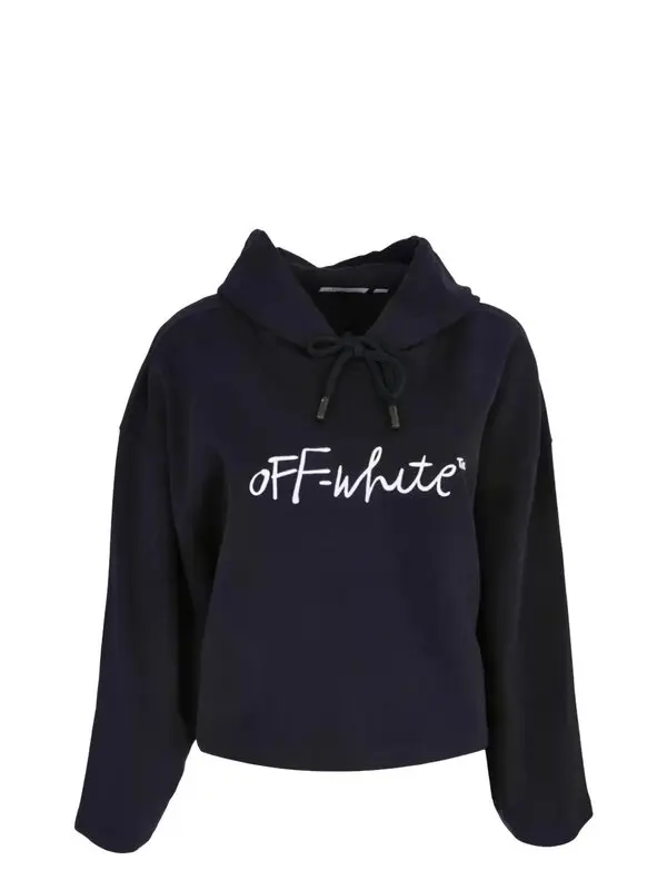 Off-White Logo-embroidered Hoodie - Blue